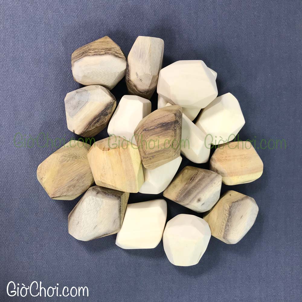 Bộ khối gỗ cân bằng Tumi-isi màu gỗ tự nhiên (18 viên) | Giờ Chơi